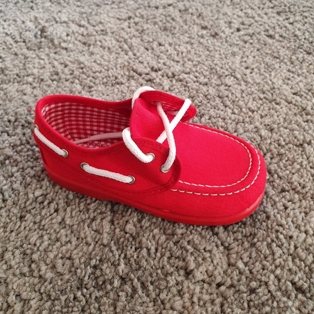Sardon Red Lace Up Boat Shoe Harry Clandaw Childrens Boutique